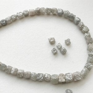 3.5-4.5mm White Grey Diamond Box Cube, Natural Drilled Rough Diamond ...