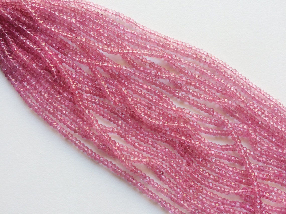 3.5mm Pink Topaz Coated Faceted Rondelle Beads Coated Topaz - Etsy