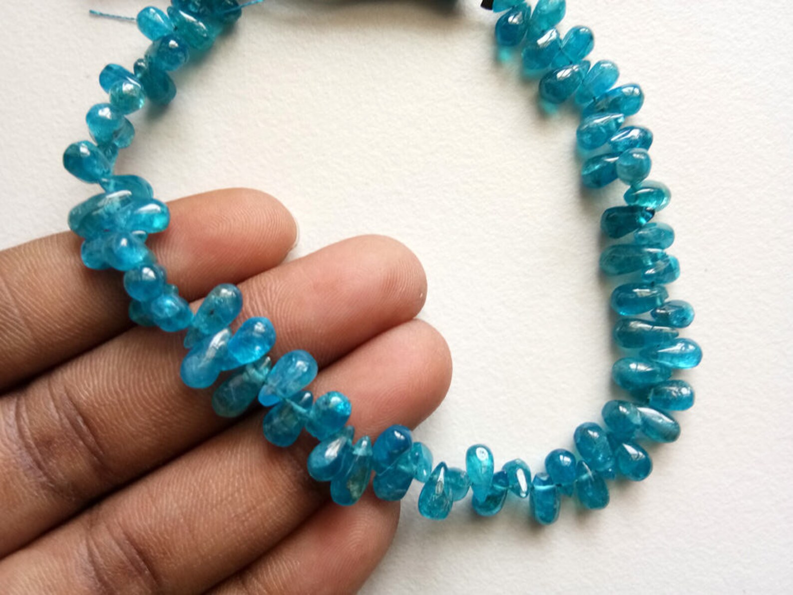 3x6mm 4x8mm Neon Blue Apatite Plain Tear Drop Beads Apatite | Etsy