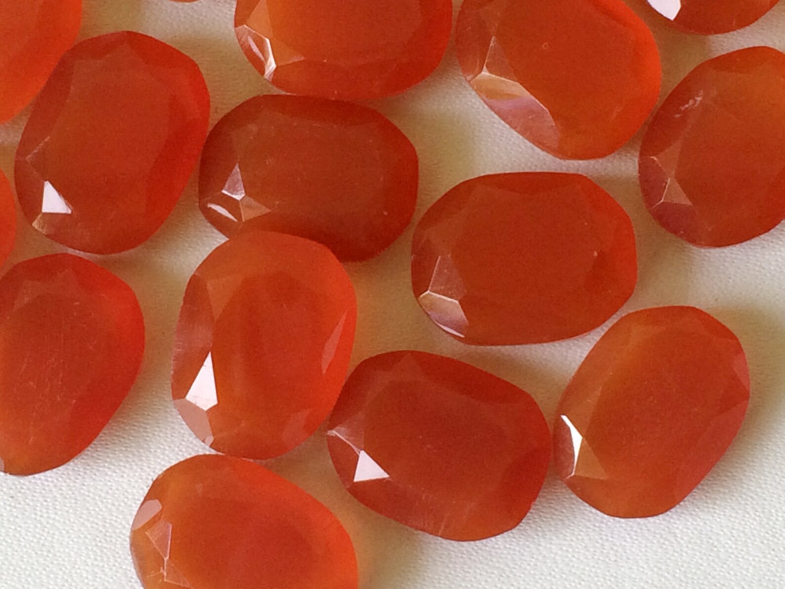 12x16mm Red Chalcedony Table Cut Flat Back, Red Chalcedony Rose Cut ...