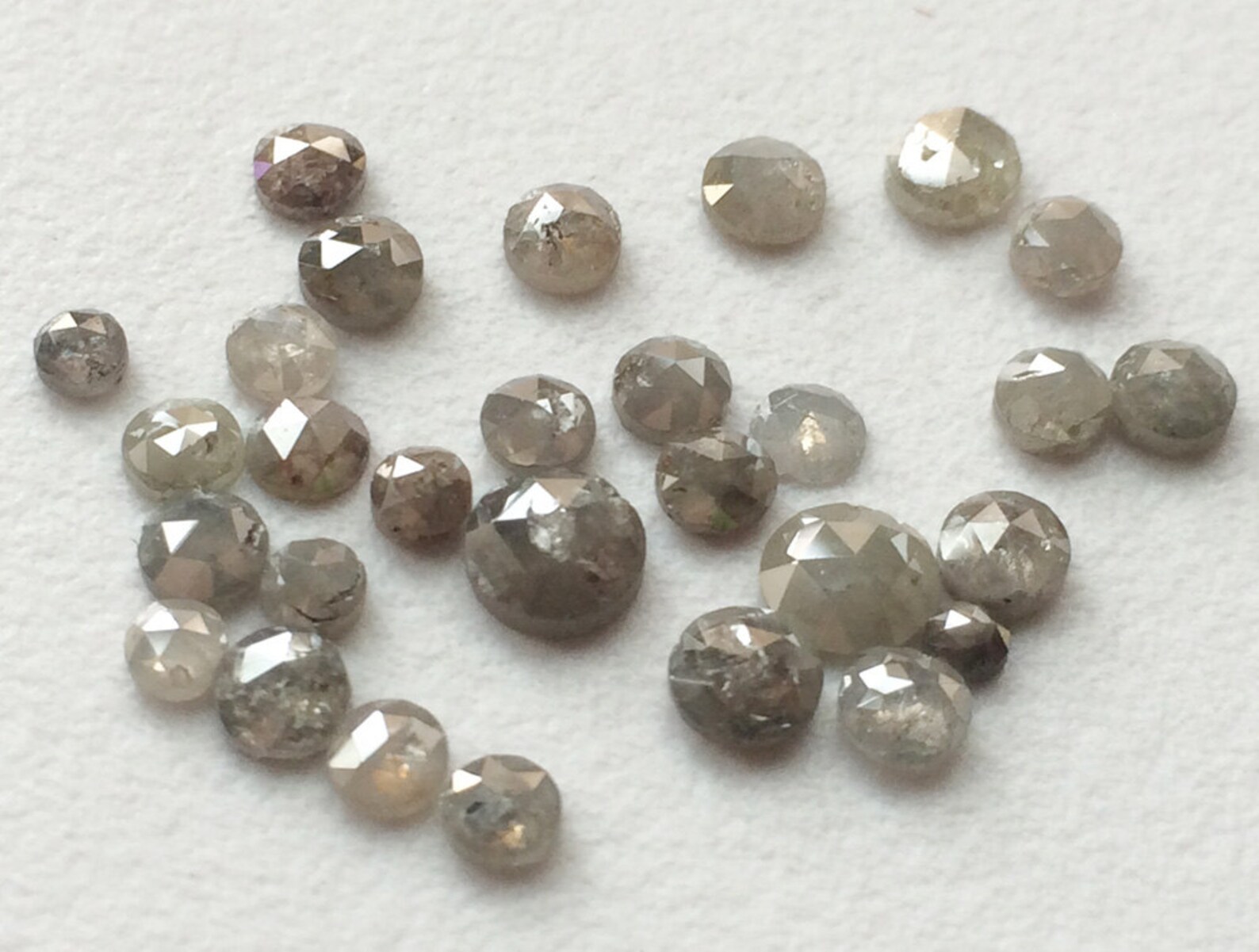 3.5-4mm Calibrated Light Grey Rose Cut Natural Diamond Light - Etsy