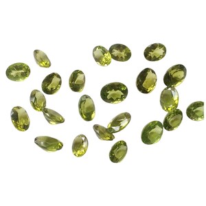 4x6mm Peridot Oval Cut Stone, Natural Faceted Oval Full Cut Peridot, 10 ...