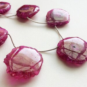 26-35mm Pink Solar Quartz, 7pcs Solar Quartz Beads, Stalactite Slice ...