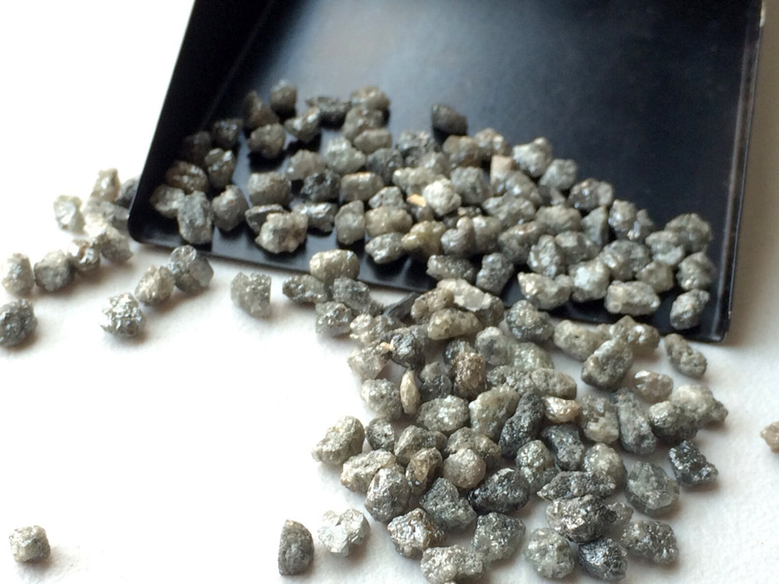 4-5mm Grey Rough Diamond, Grey Raw Diamond Tumbles, Uncut Diamond, Grey ...