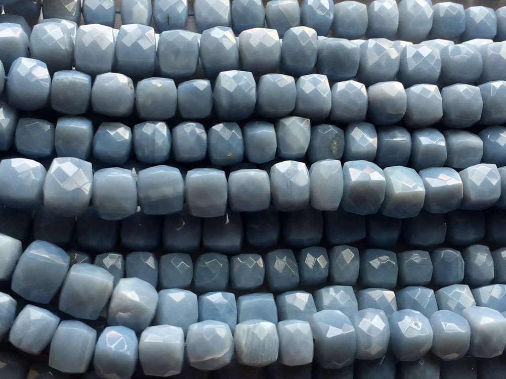 7-9mm Blue Opal Faceted Cube Beads Blue Opal Faceted Box | Etsy