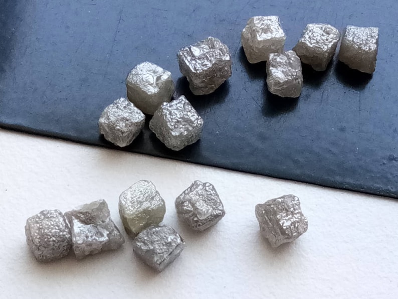 4.5-5mm Grey Rough Diamond Perfect Cube, Natural Grey Rough Diamond ...