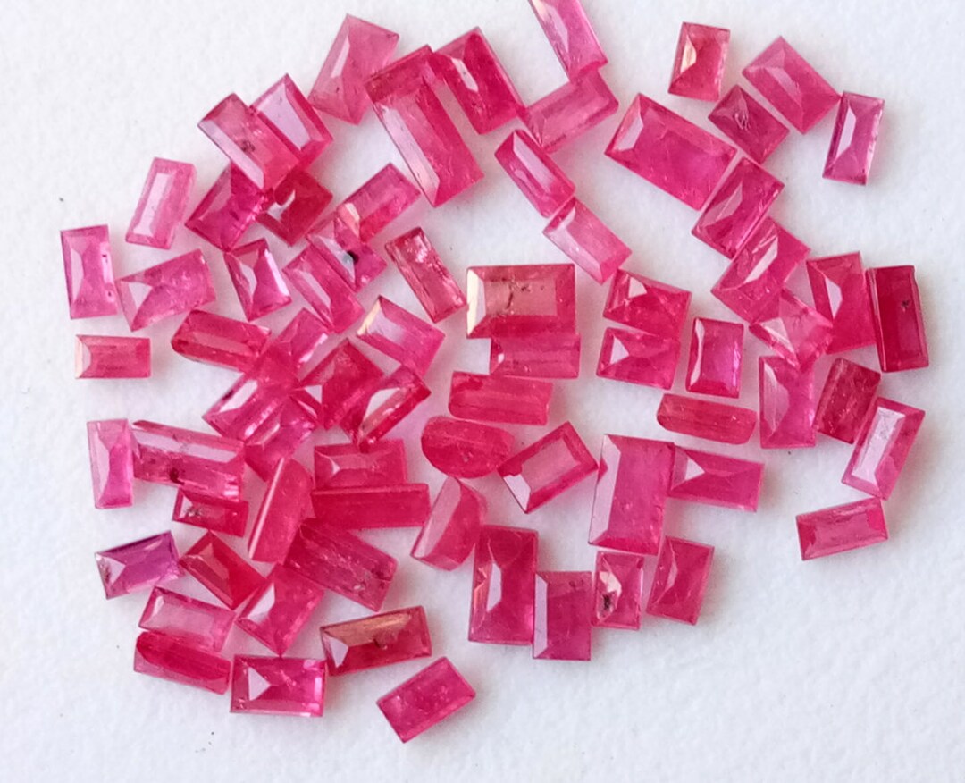 2x3mm - 2.5x4mm Ruby Baguette Cut Stone, Natural Ruby Mozambique ...