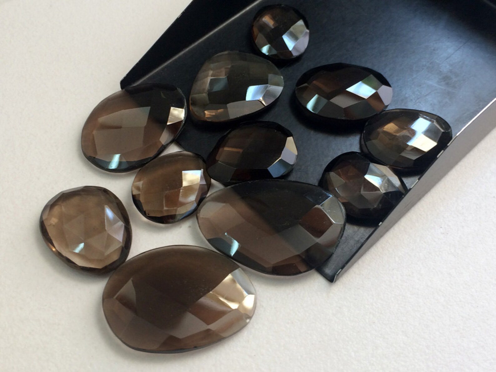 14-27mm Smoky Quartz Gems 5 Pieces Smoky Quartz Double Side | Etsy