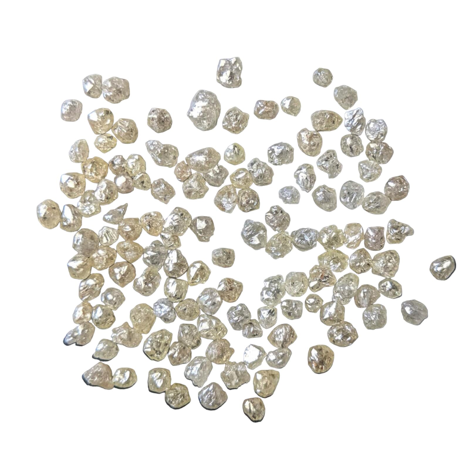 2-2.5mm Raw Light Champagne Diamonds, Loose Light Brown Round Uncut ...