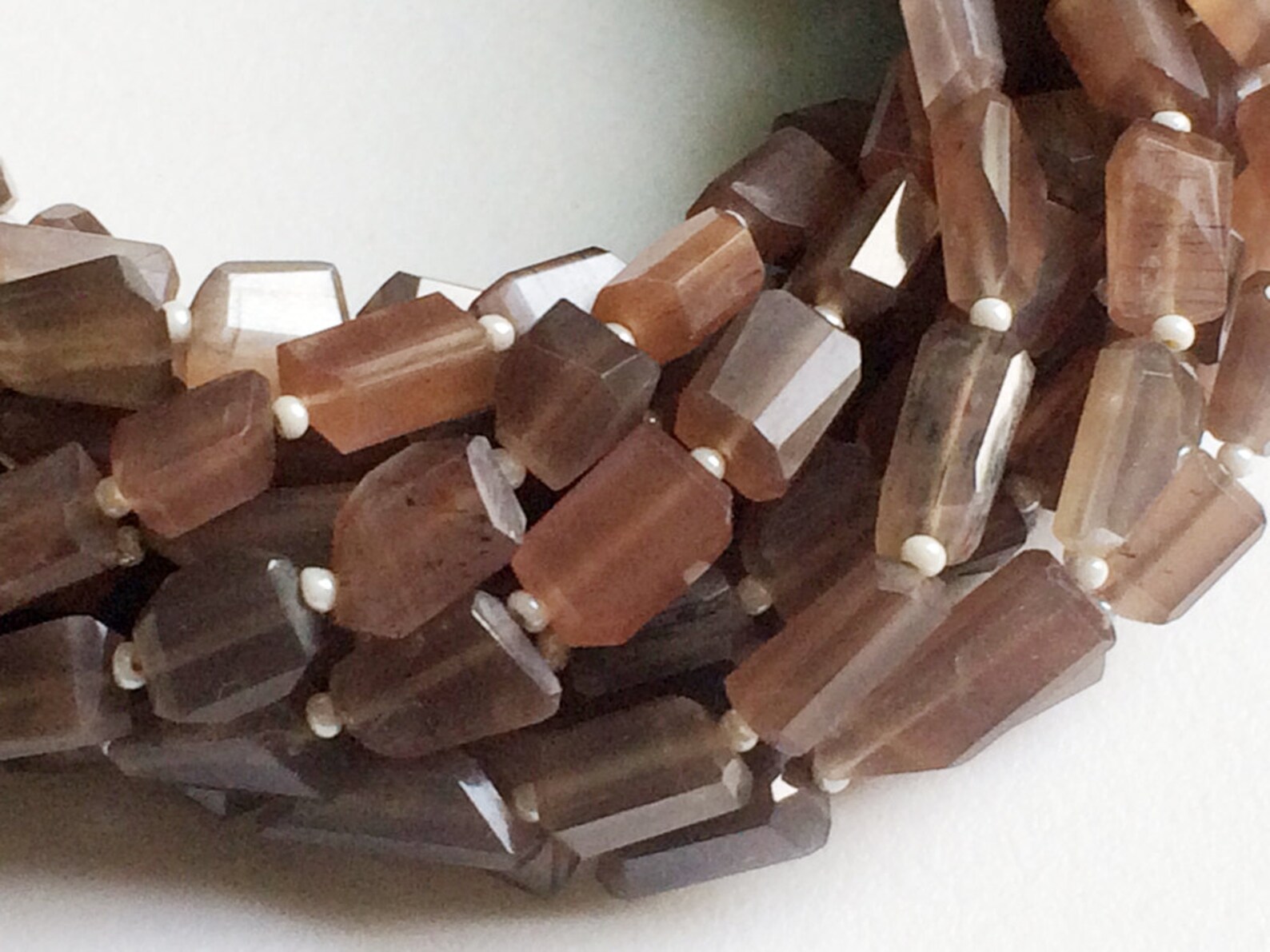7-10mm Chocolate Moonstone Step Cut Faceted Tumbles Chocolate - Etsy