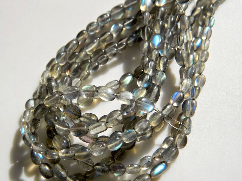 4-6mm Labradorite Plain Oval Beads Blue Fire Gemstones | Etsy