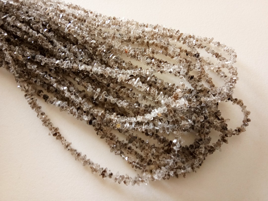 Herkimer Diamond Quartz Beads, 4-6mm Raw Diamond Quartz Nuggets, Salt ...