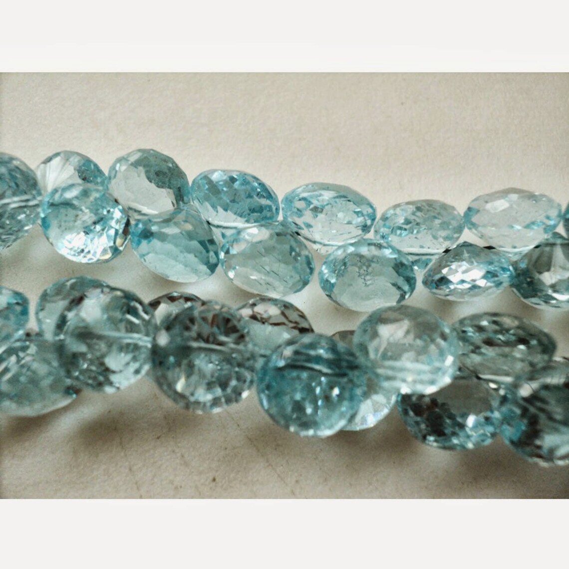7-8mm Swiss Blue Topaz Beads Faceted Onion Beads, Blue Topaz Faceted ...
