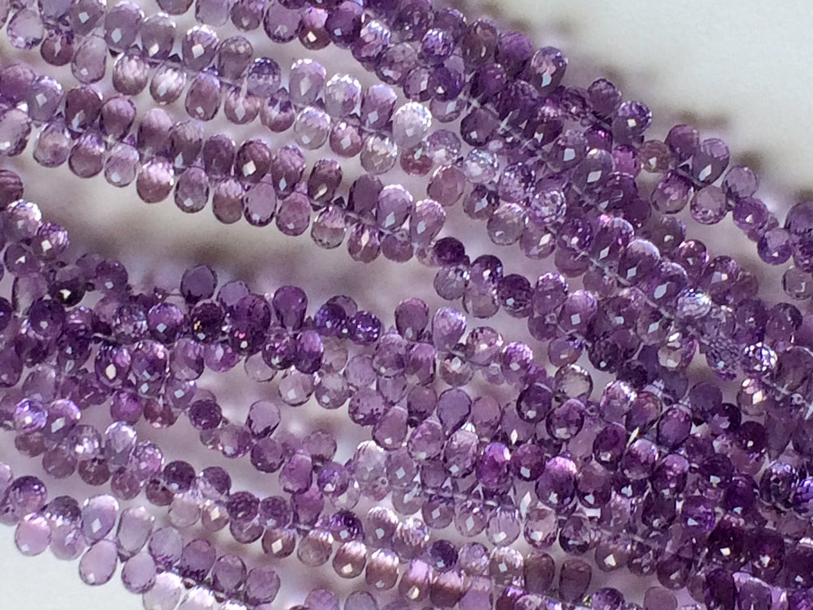 4x6mm Brazilian Amethyst Faceted Tear Drop Beads, Amethyst Gemstone ...