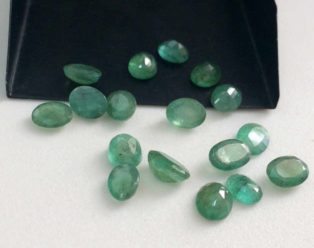 7x9mm Emerald Stone Natural Loose Emerald Faceted Oval Cut - Etsy
