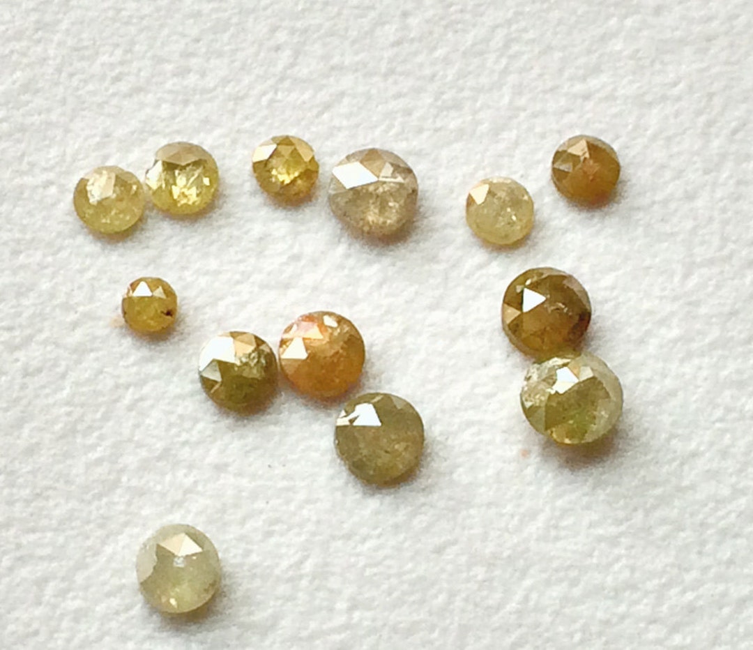 3-3.5mm Yellow Diamond Yellow Rose Cut Natural Diamond Yellow - Etsy