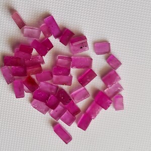 5-7mm Ruby Smooth Rectangle Cabochons, Natural Pink Pink Plain ...