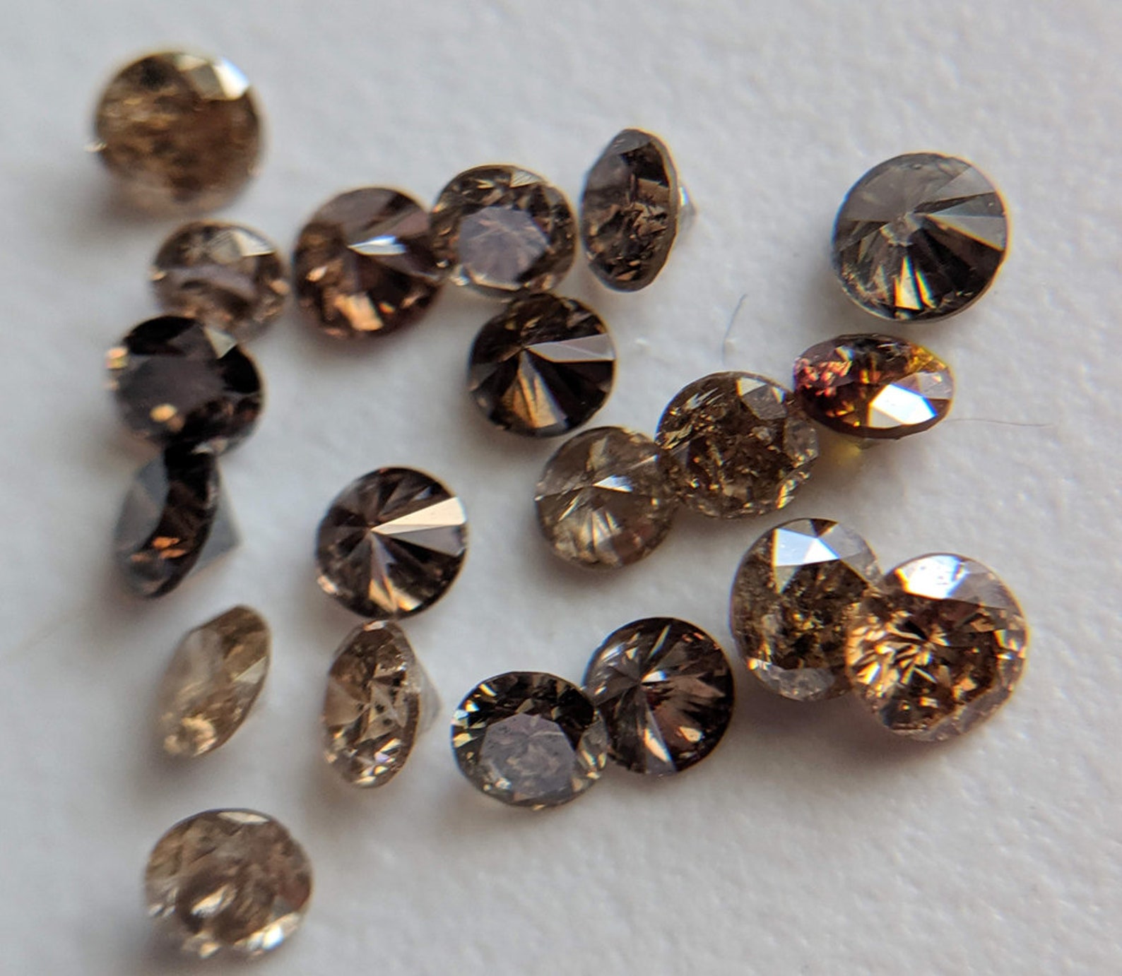 2.5-3mm Cognac Diamond Solitaire Diamond Polished Diamond | Etsy