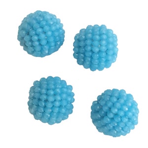 19mm Blue Glass Beads Round Balls, 2 Pcs Matched Pair Earrings, Fancy ...