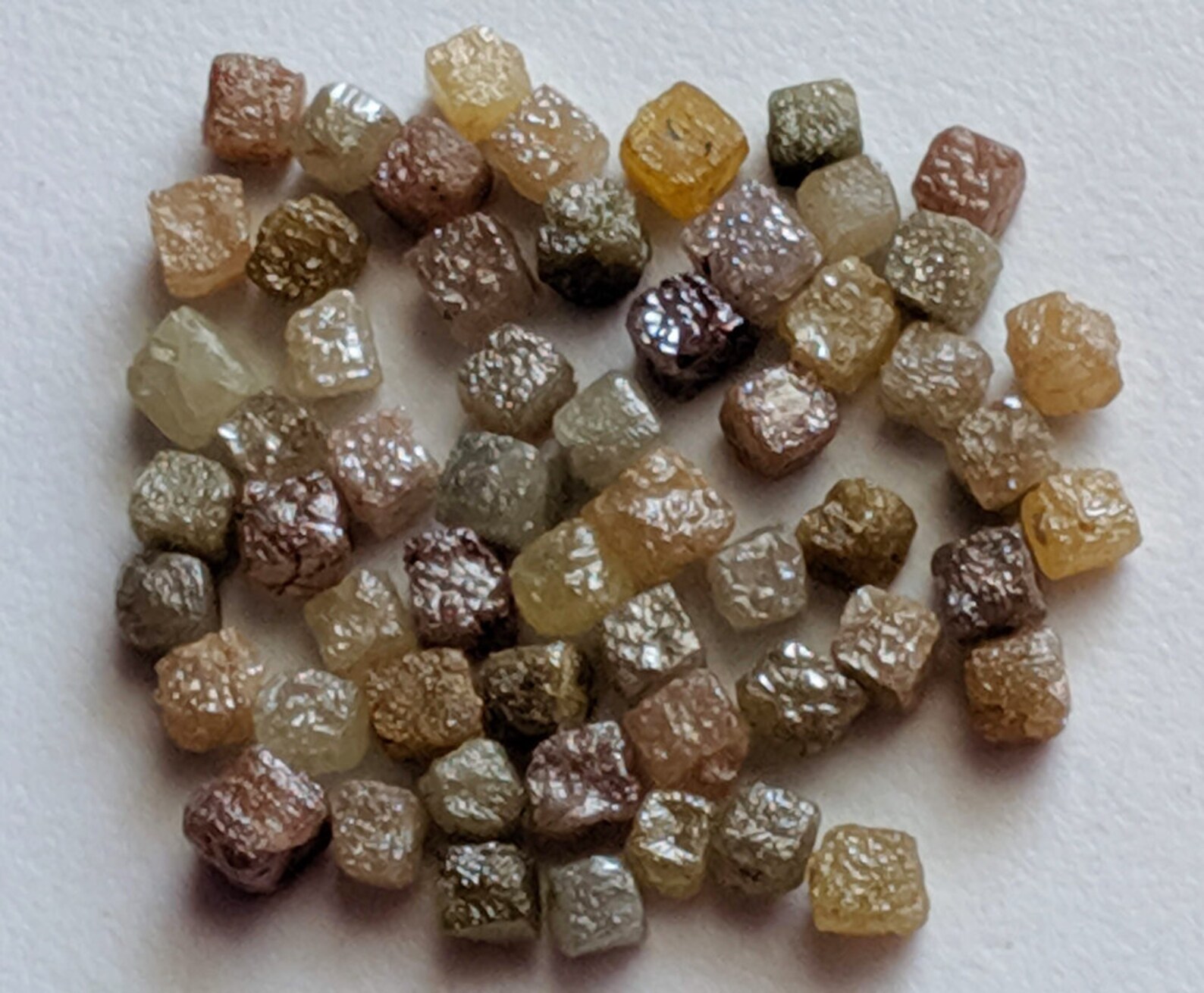 3.5-4.5mm Multi Diamond Cube, Raw Multi Diamond Box, Loose Multi ...