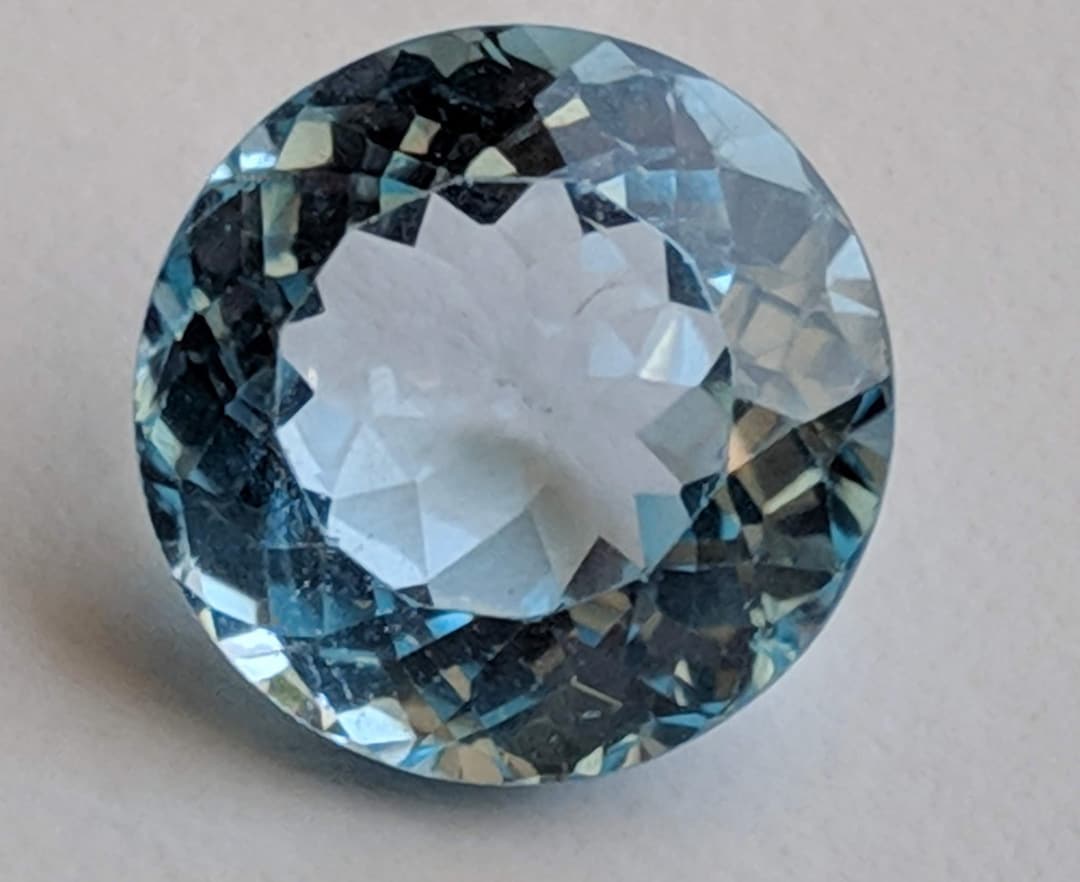 15mm Natural Blue Topaz Round Cut Stone Loose Gemstone Sparkling ...