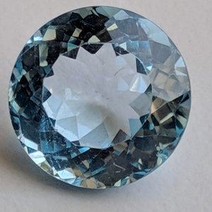 15mm Natural Blue Topaz Round Cut Stone Loose Gemstone Sparkling ...