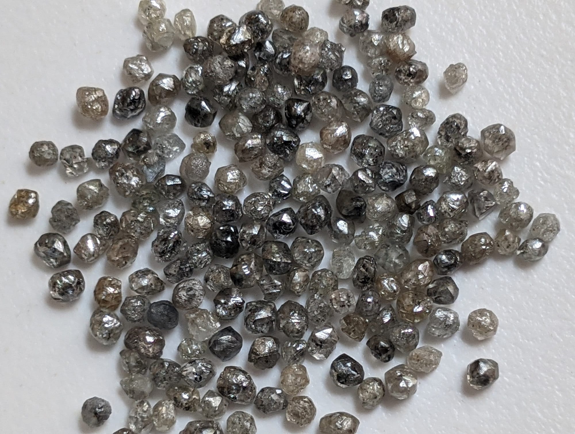 2mm Raw Grey Diamond, Natural Rough Grey Diamond, Loose Luster Grey ...