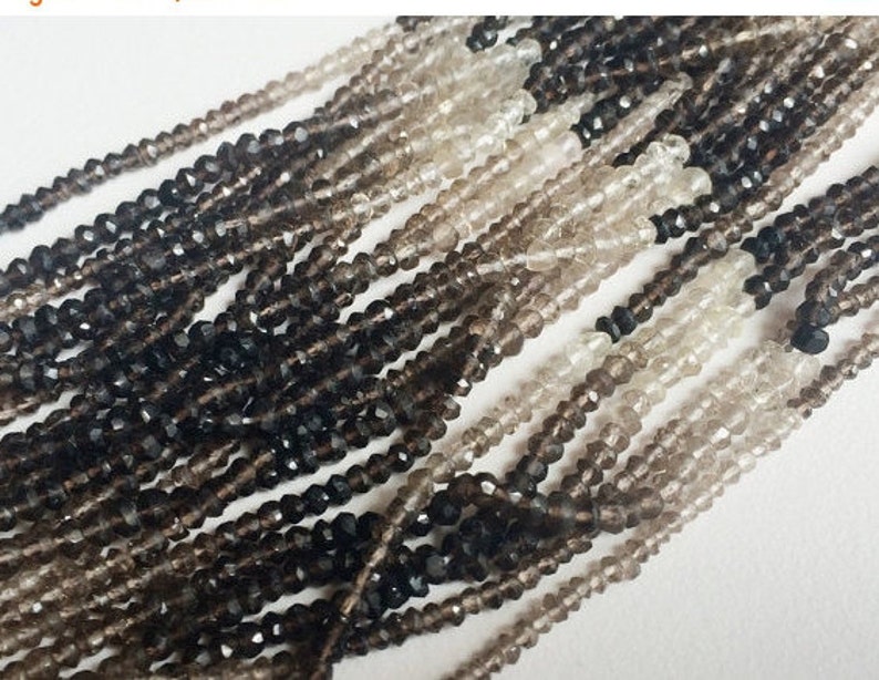4.5-4mm Smoky Quartz Shaded Beads Smoky Quartz Micro Faceted | Etsy