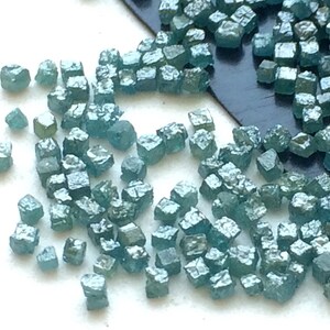 1-2mm Blue Perfect Cube Rough Diamonds, Tiny Undrilled Natural Blue Raw ...