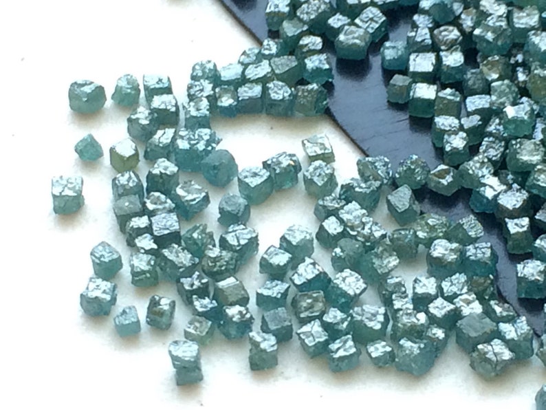 1-2mm Blue Perfect Cube Rough Diamonds, Tiny Undrilled Natural Blue Raw ...