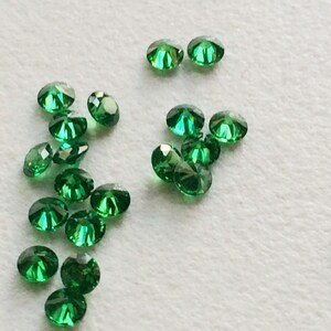 1mm Emerald Green Cubic Zirconia, Loose Round Zircon, Faceted Zirconia ...