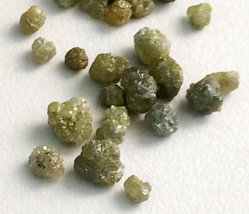 3-5mm Green Rough Diamond Rondelles Green Diamonds Loose | Etsy