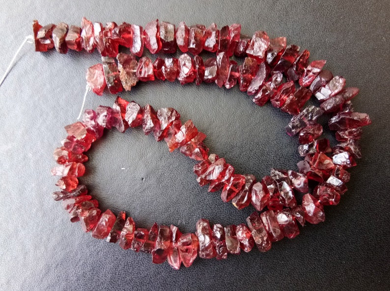 Buy Raw Garnet Rough Beads, Natural Red Gemstone Nuggets (13 Inch ...