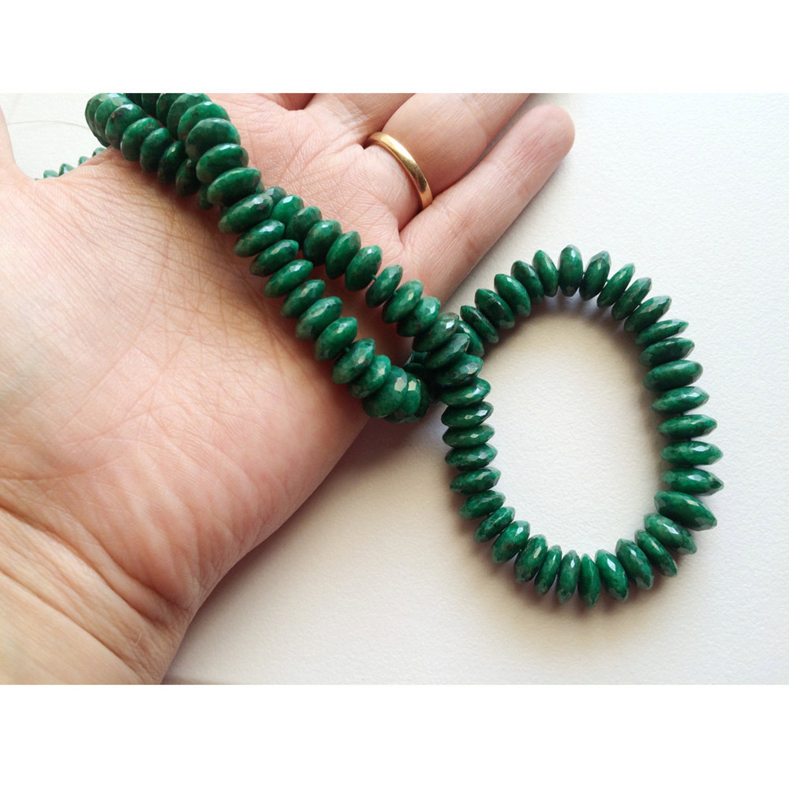 8.5mm - 10.5mm Green Corundum Faceted Discs, Corundum German Cut ...