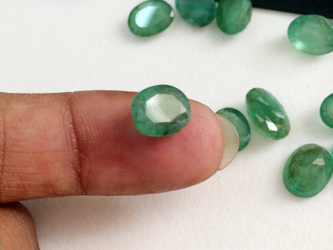 7x9mm Emerald Stone Natural Loose Emerald Faceted Oval Cut - Etsy