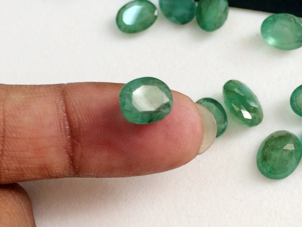 7x9mm Emerald Stone Natural Loose Emerald Faceted Oval Cut - Etsy