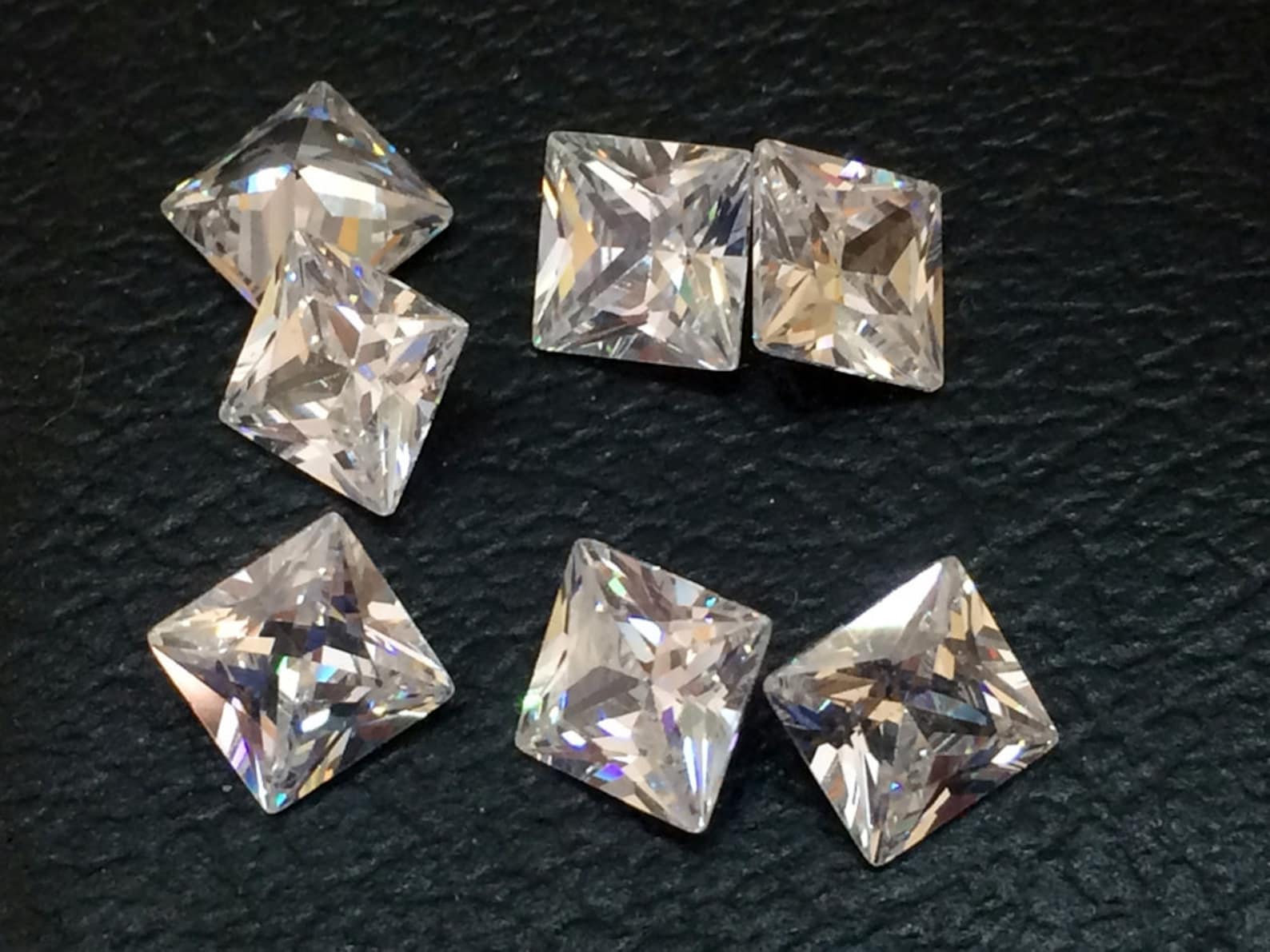 8mm Cubic Zirconia, Loose Square Zircon, Faceted Zirconia, Pavilion ...