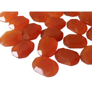 12x16mm Red Chalcedony Table Cut Flat Back, Red Chalcedony Rose Cut ...