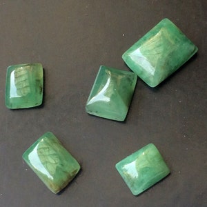 4.9x5.8mm-5x6.3mm Emerald Plain Rectangle Cabochon, Natural Loose ...