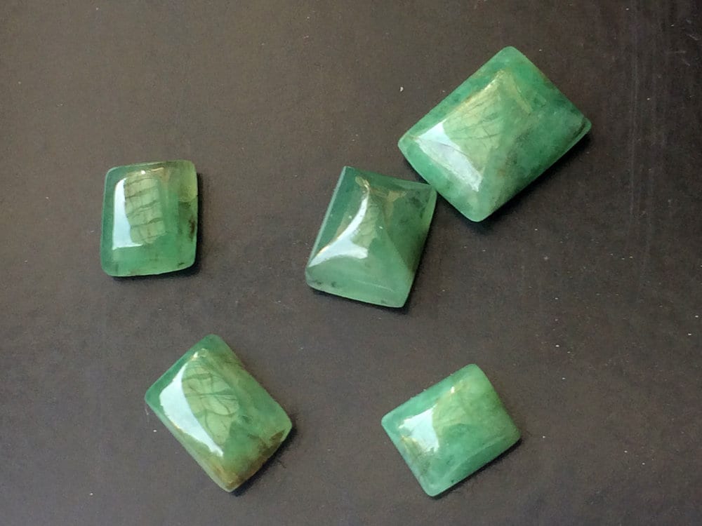 4.9x5.8mm-5x6.3mm Emerald Plain Rectangle Cabochon Natural | Etsy