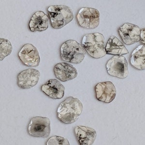 5-6mm Salt and Pepper Diamond Slice, Natural Faceted Salt & Pepper ...