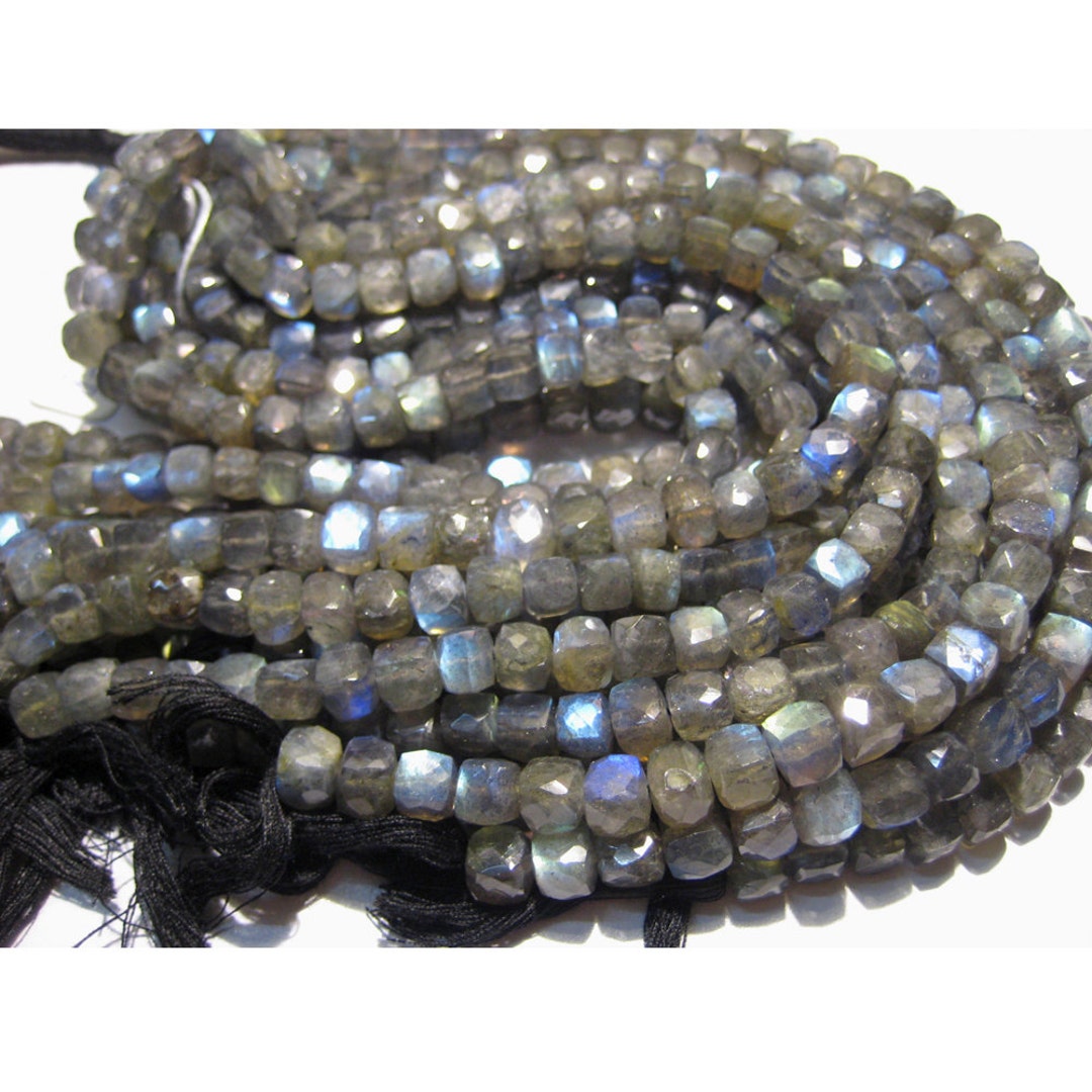 6-7mm Labradorite Faceted Box Beads, Labradorite Faceted Cubes ...