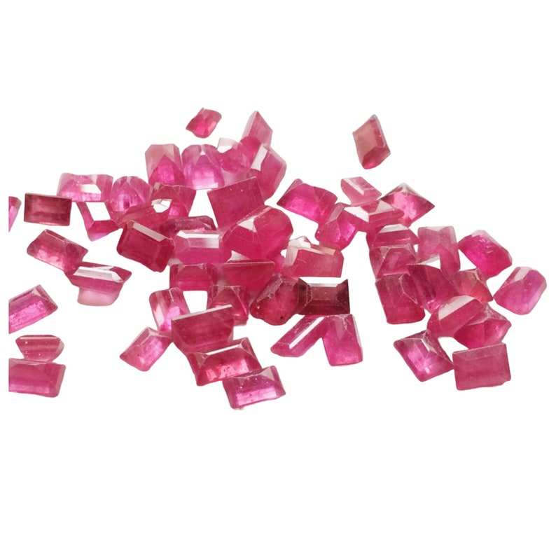 4-7mm Ruby Glass Filled Baguette, Rectangle Cut Ruby Gems, Loose Ruby ...