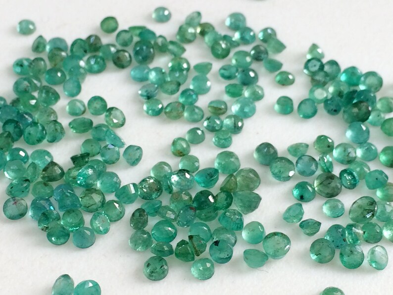 2.5-3.5mm Emerald Stones Natural Loose Emerald Faceted Round | Etsy