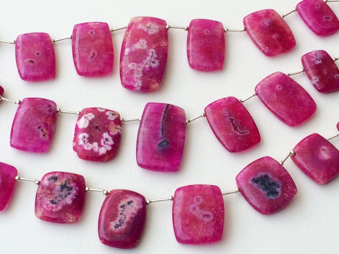 17x19 - 27x22mm Pink Solar Quartz, Solar Quartz Rectangle Beads for ...