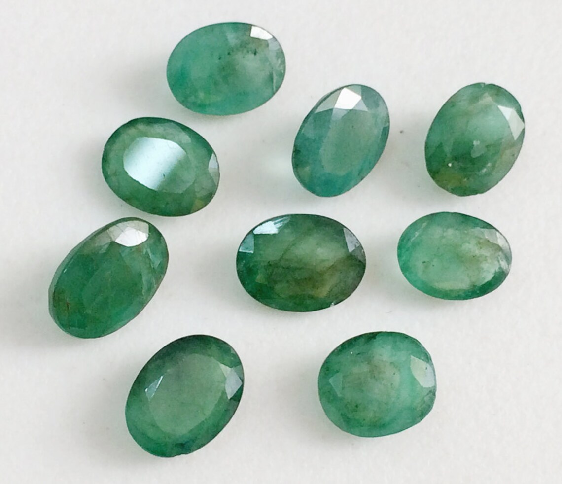 7x9mm Emerald Stone Natural Loose Emerald Faceted Oval Cut - Etsy