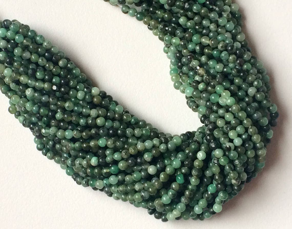 4mm Emerald Round Beads Natural Emerald Plain Round Balls 13 - Etsy