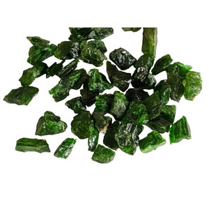 6-8mm Chrome Diopside Rough Stones, Raw Chrome Diopside, Loose Rough ...