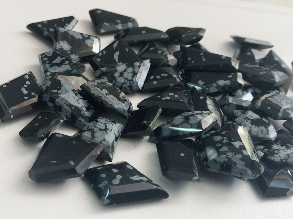 9-16mm Snowflake Obsidian Cabochons Fancy Shape Snowflake | Etsy