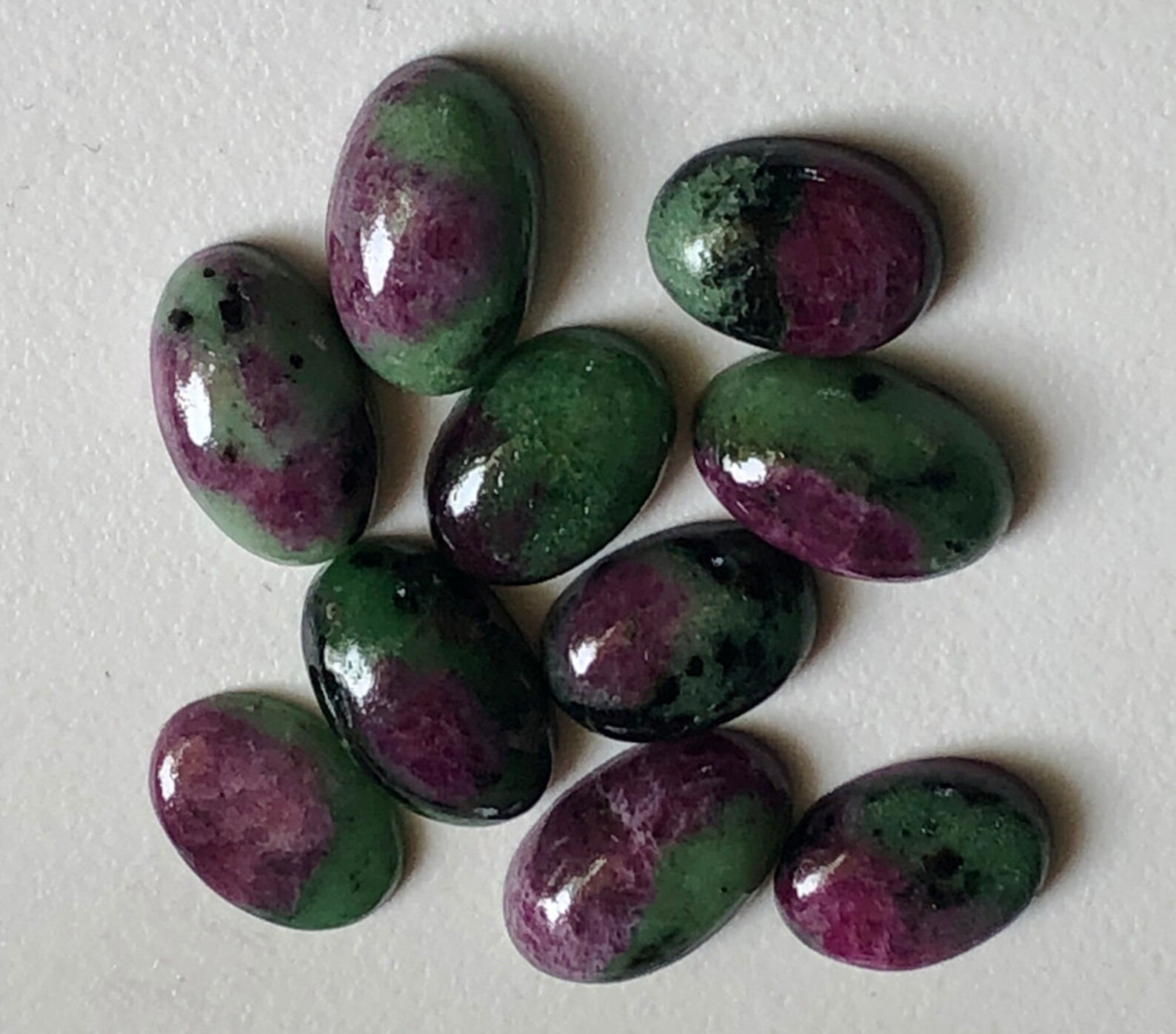 10x14mm 10x16mm Ruby Zoisite Plain Oval Flat Back Cabochon - Etsy